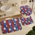 4 Pcs 4th of July Shower Curtains Set with Hooks Vertical Stripes with ...