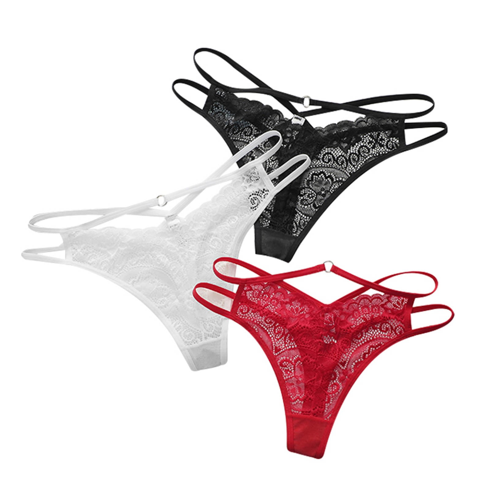 Click here for Rbaofujie 3 Sets Of Women Lace Underwear Red+Black... prices