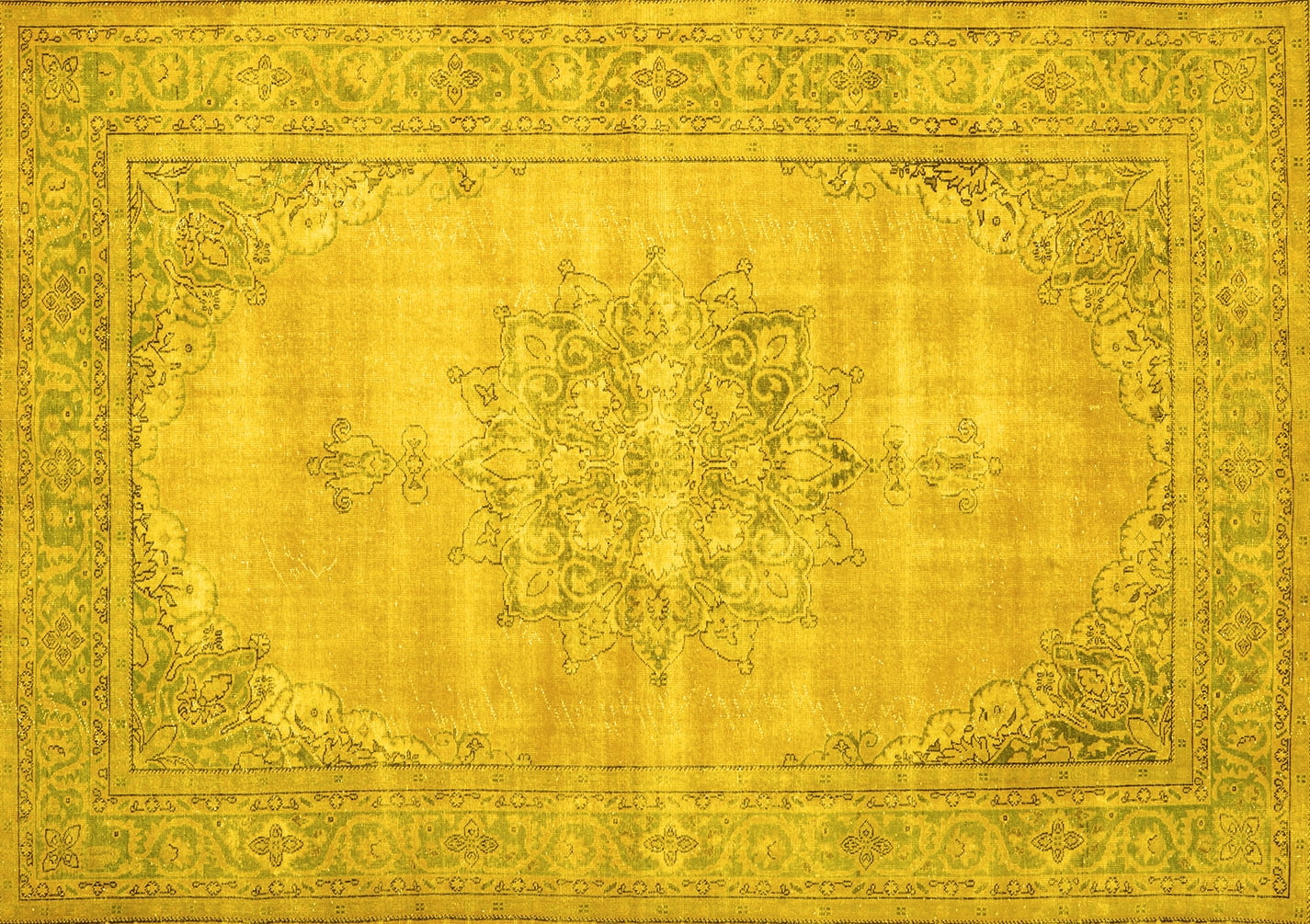 Ahgly Company Indoor Rectangle Persian Yellow Traditional Area Rugs, 2 ...
