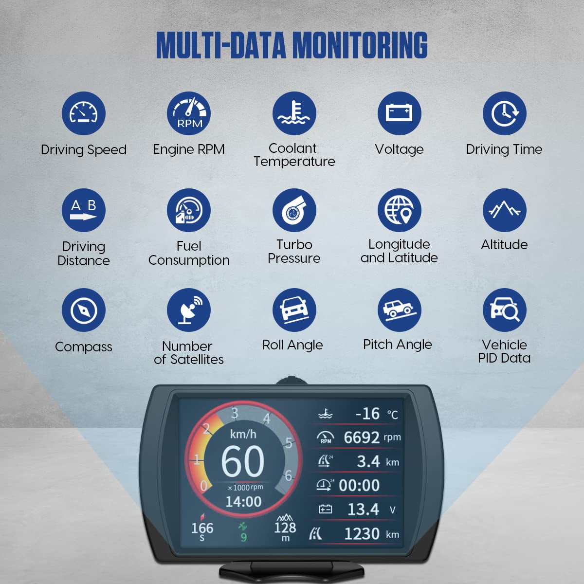 Buy MR CARTOOL M90 Car OBDII&GPS speedometer, Off-Road Car Inclinometer ... Buy MR CARTOOL M90 Car OBDII&GPS speedometer, Off-Road Car Inclinometer ...