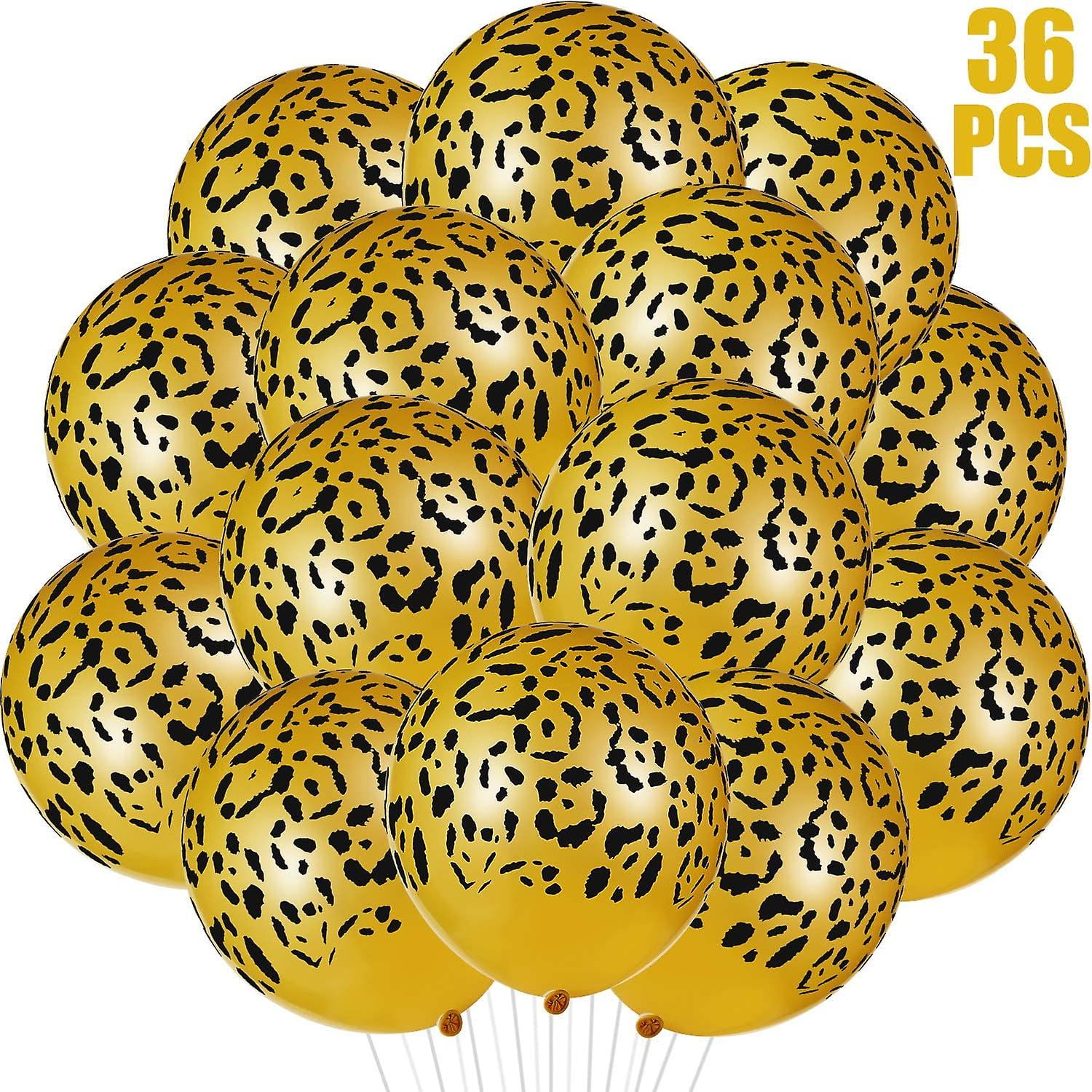 36 Pieces Leopard Balloons Cheetah Balloons Leopard Print Balloons ...