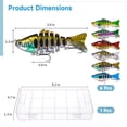 6 Pack 7-Segment Jointed Fishing Lures with Carry Case – Lifelike ...