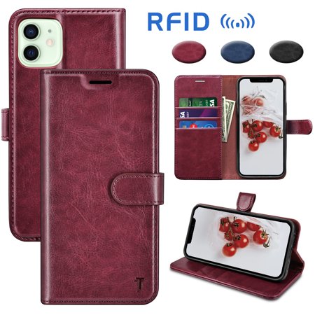 iPhone 12 Case, iPhone 12 Pro Wallet Case,Tekcoo [RFID Blocking] PU ...