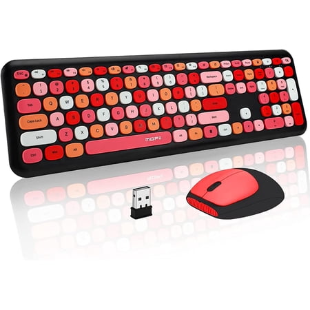 Colorful Computer Wireless Keyboards Mou Combo, 2.4 z Full-Sized ...