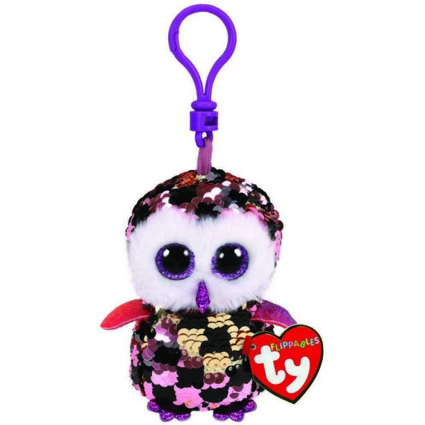 TY Flippables Sequin Plush - CHECKS the Owl (Plastic Key Clip - 3.5 ...