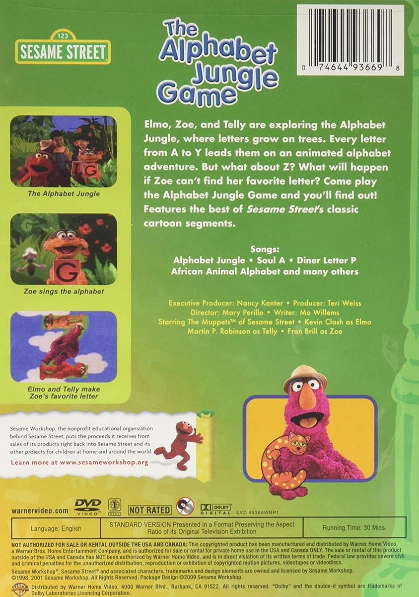 Sesame Street The Alphabet Jungle Game Dvd