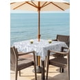 Abstract Flowers Square Outdoor Tablecloth with Umbrella Hole Light ...