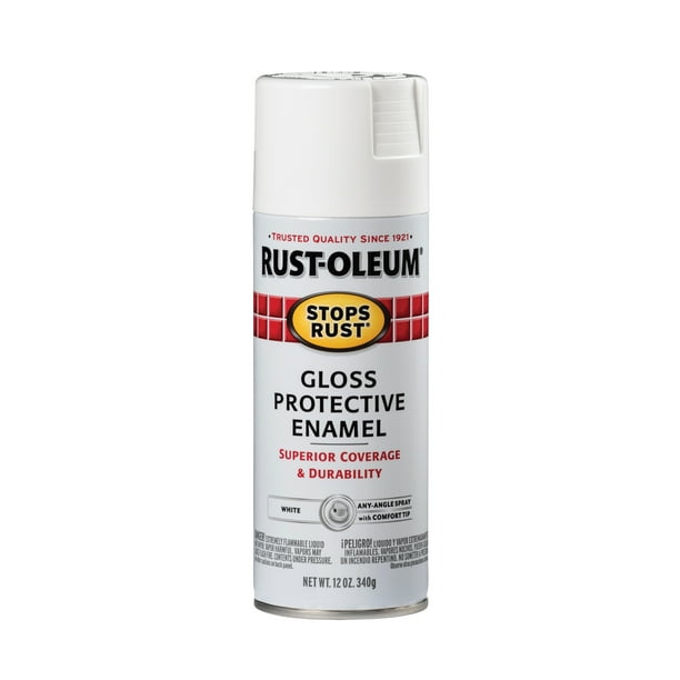 White, Rust-Oleum Stops Rust Gloss Protective Enamel Spray Paint ...