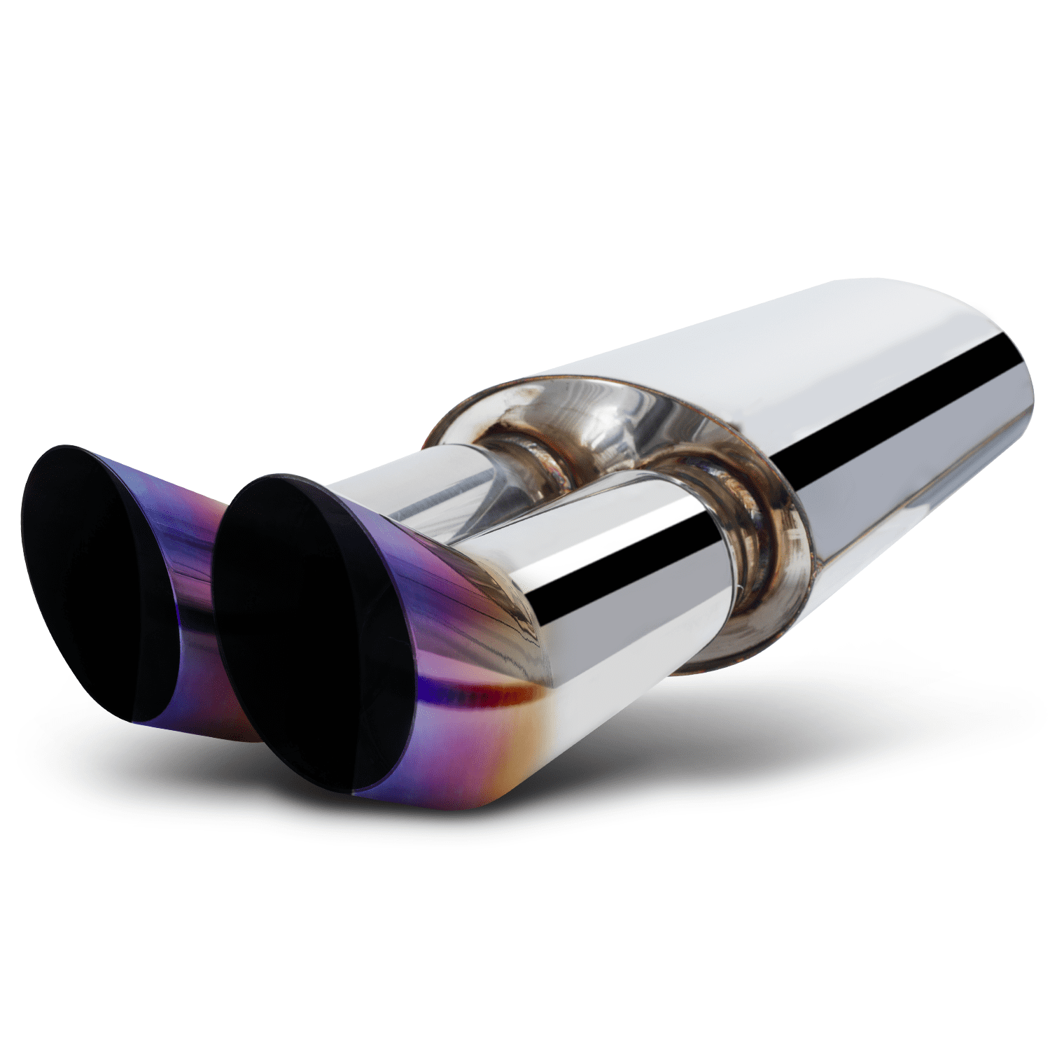 M-AUTO Stainless Steel [DUAL EXHAUST MUFFLER] 2.5"Inlet 3"Outlet ...