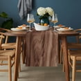 Brown Wave Wood Grain Cotton Linen Table Runner Farmhouse Plants Annual ...
