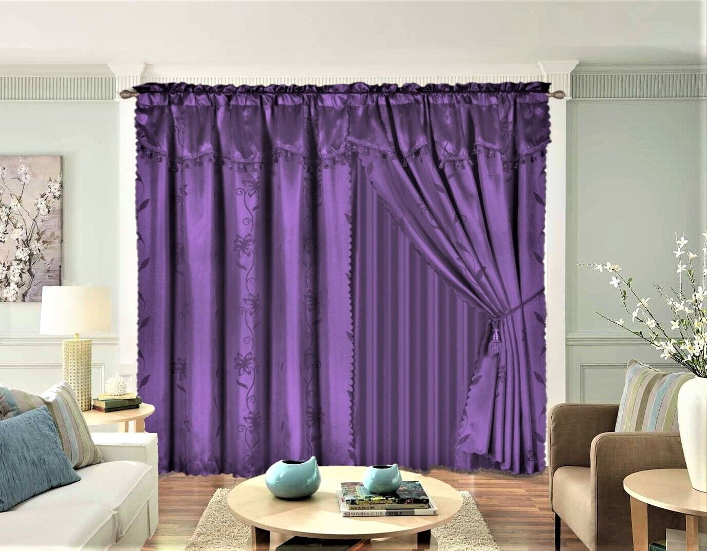 Purple Curtains Living Room