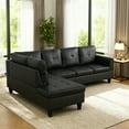 MAYEERTY 97" Faux Leather Sectional Sofa, 2-Piece Couch Living Room ...