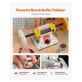 Bench Buffer Polisher, 1/2HP Benchtop Polishing Machine 0-8000 RPM with ...