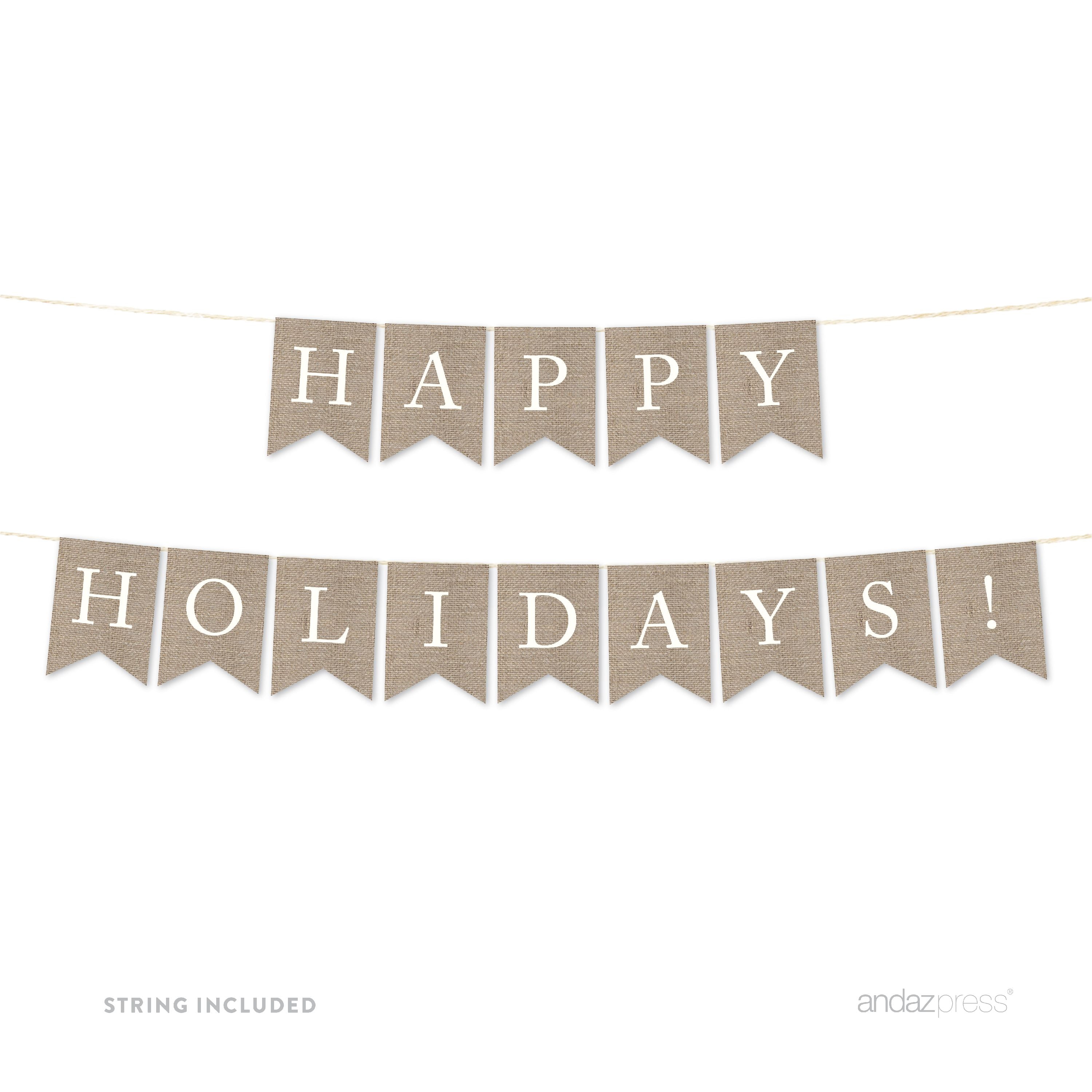 Happy Holidays! Burlap Pennant Party Banner - Walmart.com