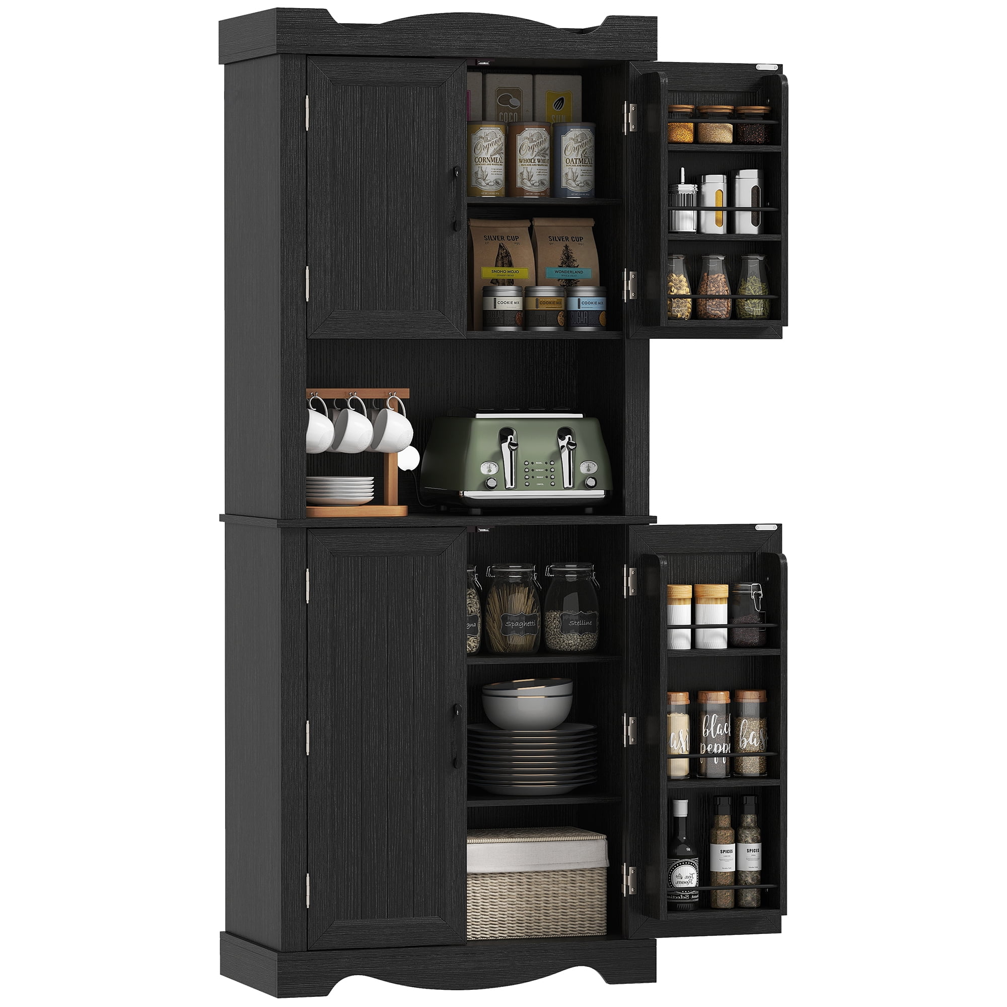 Click here for Homcom 73 Kitchen Pantry Cabinet  Kitchen Hutch Wi... prices
