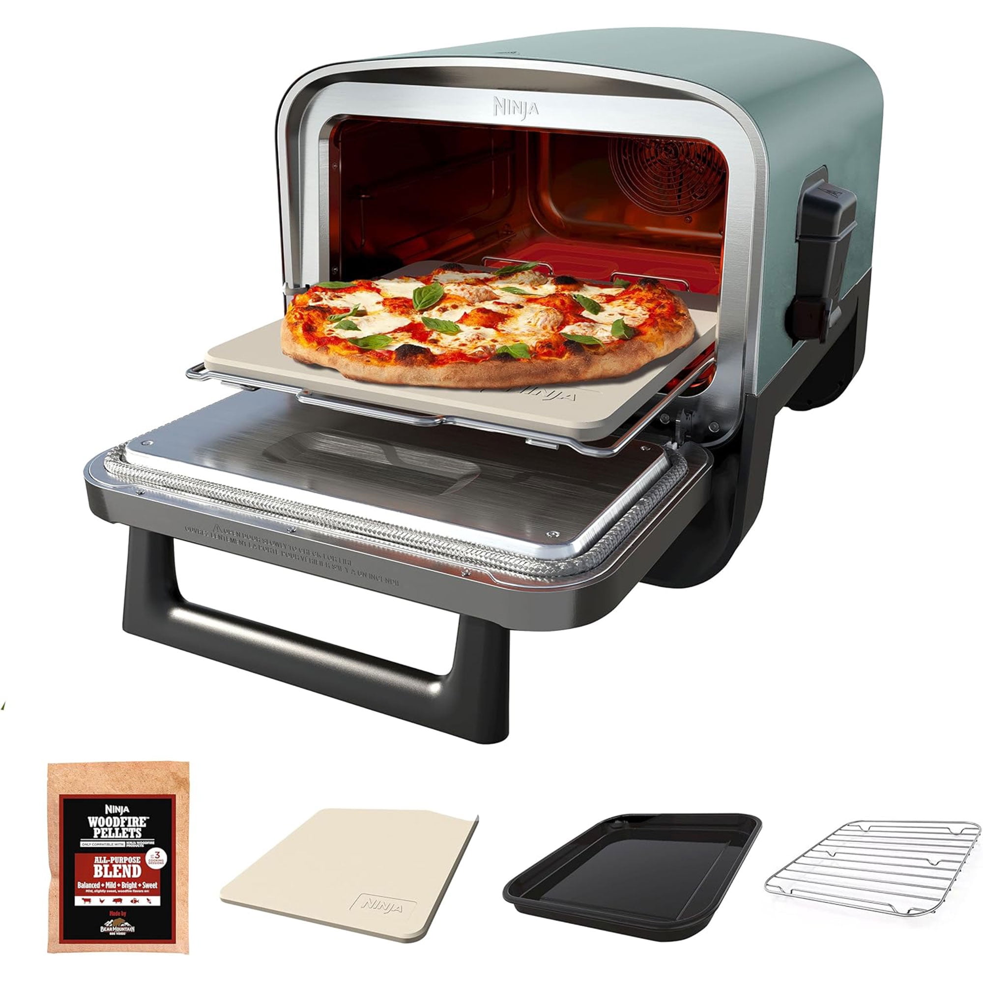Open Box Ninja 8-in-1 Electric Programmable Woodfire Pizza Oven w/Timer ...