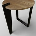 Contemporary Round End Table Gray/Black - Sundial Leg Design, Oak Top ...