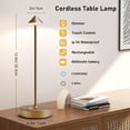 Rechargeable Cordless Table Lamp, 6000mAh Battery LED Desk Light with ...