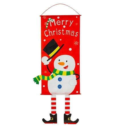 Ustyle Christmas Banner Window Sign Christmas Window Flag Polyester ...