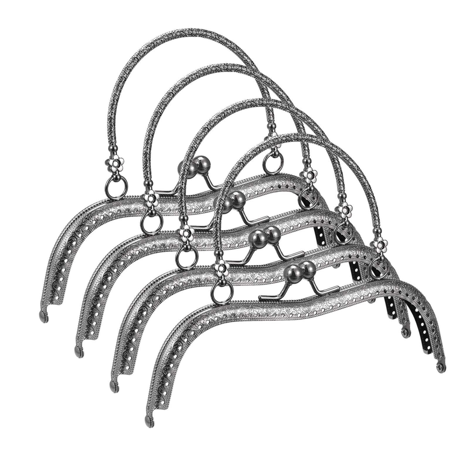 Uxcell Metal Purse Frames, 7.5" 4Pack Kiss Lock Clasp Frame for Coin ...