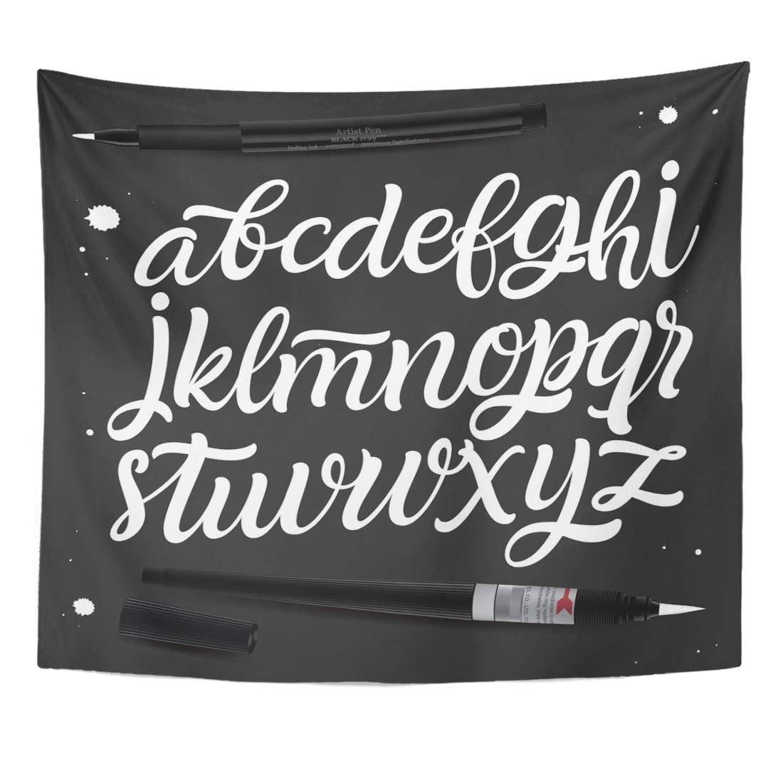 ZEALGNED Alphabet White Script Handwritten Brush Style Modern ...