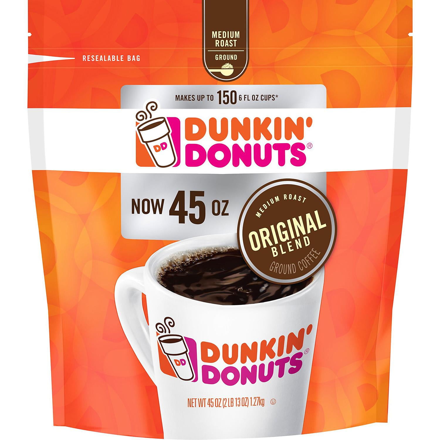 Dunkin' Donuts Original Blend Ground Coffee, Medium Roast (45 oz ...