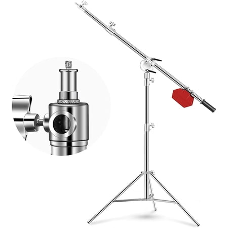 Heavy Duty Light Stand with Boom Arm & Hammer, Max.12.2ft/3.7m ...