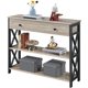 Alden Design Wood and Iron Console Table, 1 Drawers and 2 Shelves, Rustic Gray with Dark Frame ...