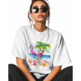 Cartoon Beach T Shirts for Women Short Sleeve Cotton Crewneck T-Shirt ...