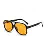 Trendy Aviator Sunglasses, Yellow Tint Lens, Retro Oversized, UV400 ...