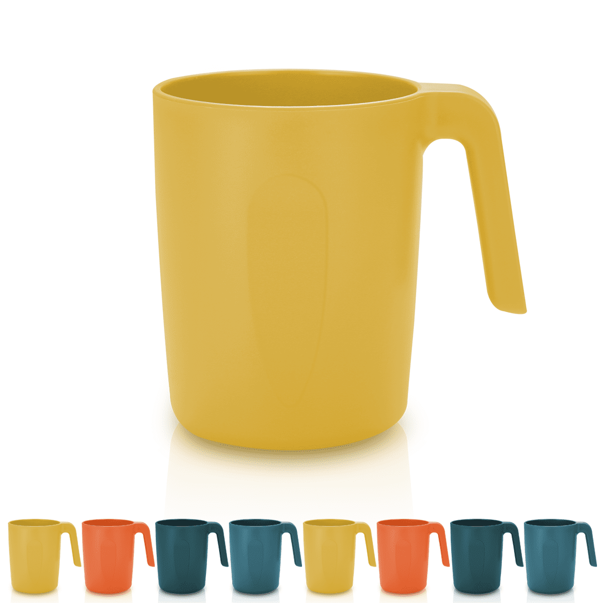 ReaNea Plastic Mug Set 8 Pieces, Unbreakable And Reusable Light Weight ...