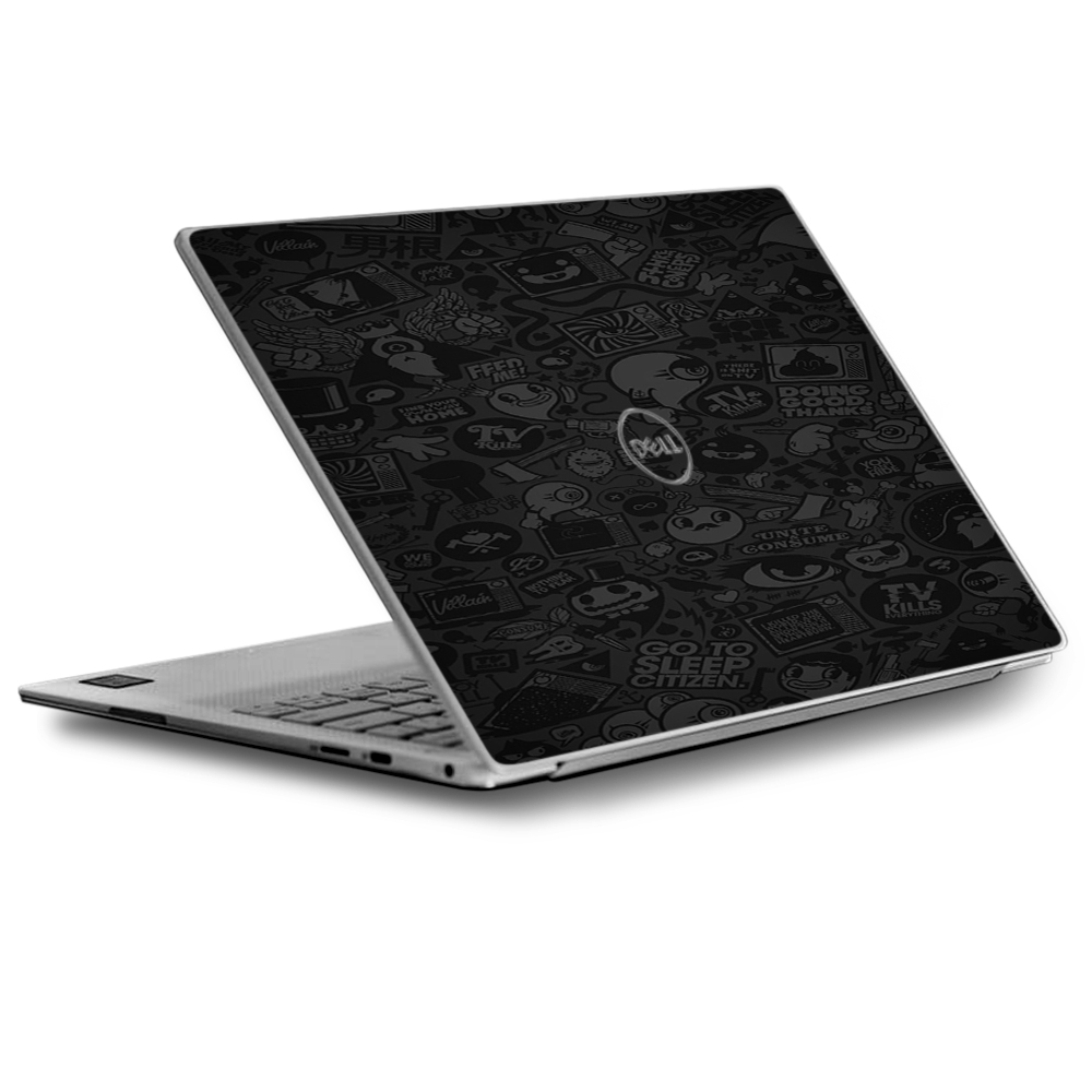Skin Decal for Dell XPS 13 Laptop Vinyl Wrap / Black Sticker Slap ...