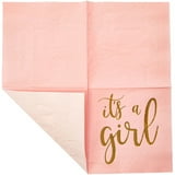 50 Pack It's a Girl Napkins for Baby Shower, Gold Foil Party Supplies ...