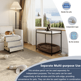 BOSSIN Pet Window Perch with Stairs, Large Pet Bunk Bed with Storage ...