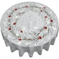 Silver Snowflakes Christmas Round Tablecloth 60 Inch Winter Snow Table ...