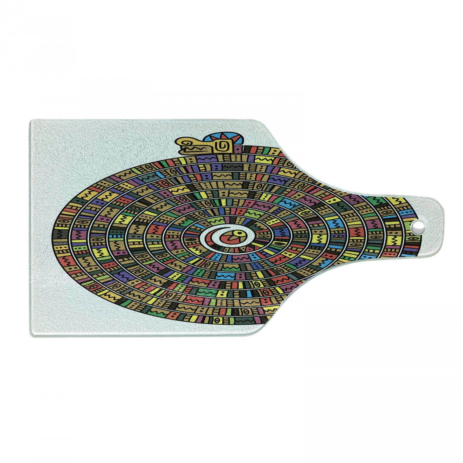 Aztec Cutting Board, Snake Animal of Old Mexican Kingdom Ethnic Tribal ...