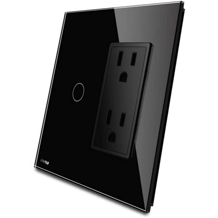 Bmatwk Black Wall Touch Light Switch with LED Indicator with Wall ...