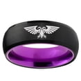 Aquila 8MM Dome Black And Purple Tungsten Men Ring - Walmart.com