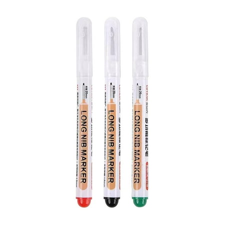 3x 20mm Long Nib Markers Waterproof Carpenter Construction Marking Pen ...