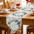 Blue Floral Table Runner Linen Burlap Table Runner 70 Inches Long ...