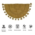 "JOOJA Bohemian Fringe Cotton Bath Mat, Non-Slip, Half Circle Mustard ...