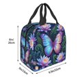 Butterfly Lunch Bag Reusable Zipper Closure Leakproof Insulated Lunch ...