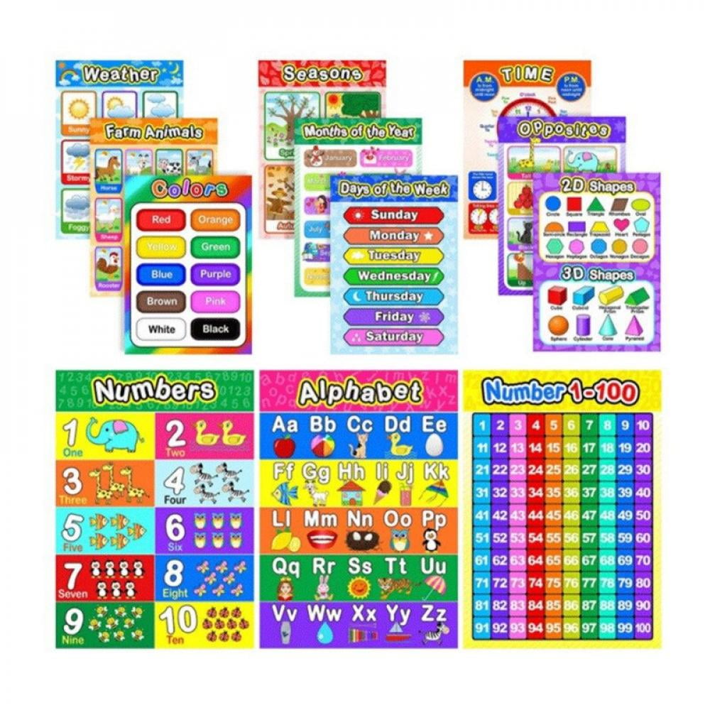 Buy Educational Posters for Preschool Kids Classroom Learning Alphabet ...