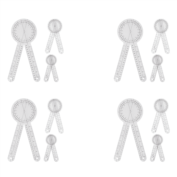 12-Piece Goniometer 6/8/12 Inch Occupational Therapy Protractor Tool ...