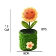 Artificial flower knitted sunflower pen holder, practical gift ornament ...