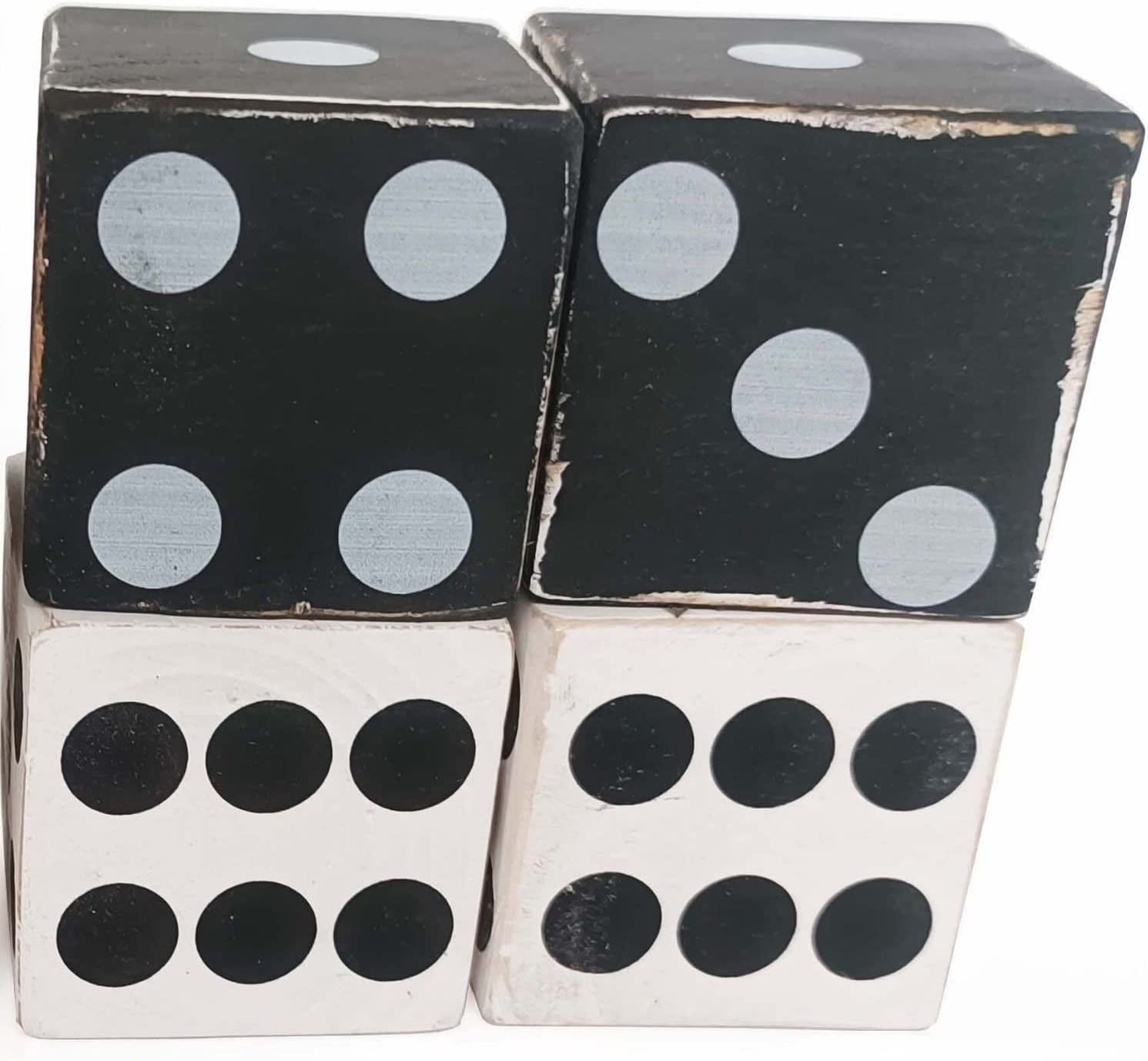 First of a Kind Large Decorative Mango Wood Dice, Set of 4 - Dice for ...