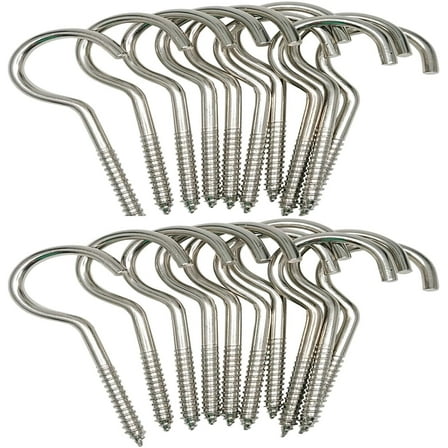 3.5 Inch Heavy Duty Large Screw Hook Ceiling Hook Cup Hook Silver 20 ...