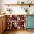 Christmas Plaid Small Cabinet Curtain 11''x13'', Xmas Tree Snowflake ...