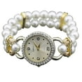Elegance and style Two Strand White Pearl And Crystal Woman Watch-320 ...