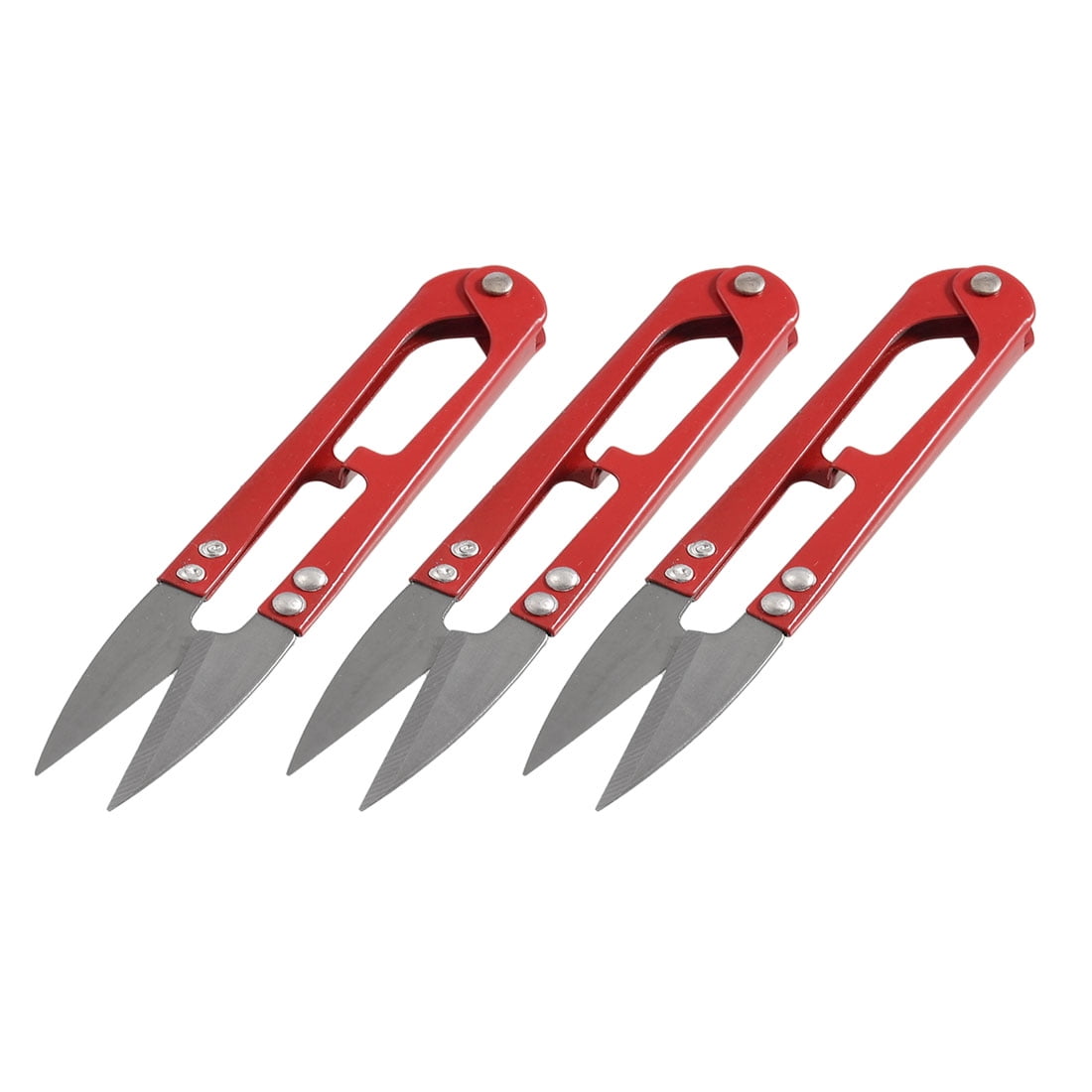 Unique Bargains 3 Pcs Red Handle Beading Thread Cutter Fishing Line U ...
